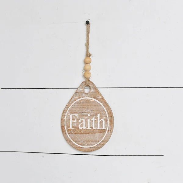 Faith Wood Teardrop Sign 6" – DBC Home Decor