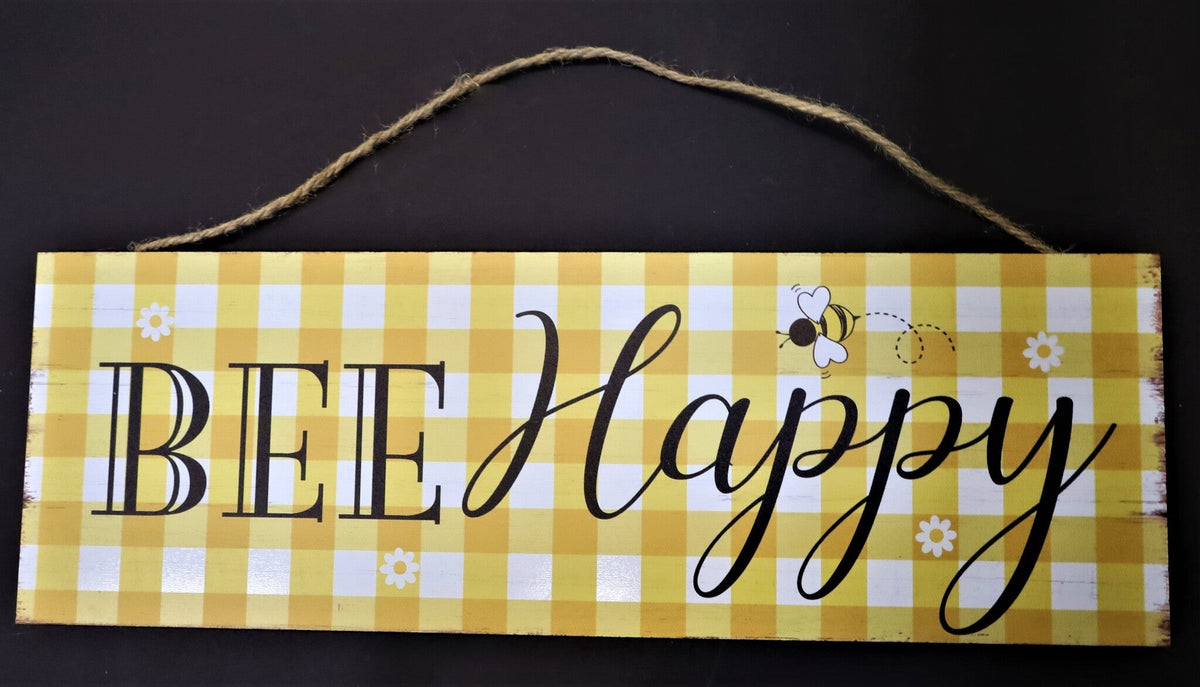 Bee Happy Wood Hanging Sign 17.7" – DBC Home Decor